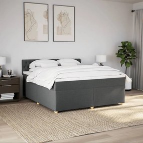 Box spring postel s matrací tmavě šedá 180x200 cm textil 3289067