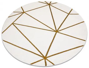 Kulatý koberec EMERALD 1013 Luxusní geometrický krémový zlatý Rozměr: průměr 160 cm