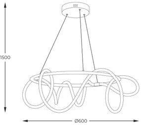 Zuma Line 20006PL-BK - LED Lustr na lanku BALBO LED/58W/230V 3000/4000/6000K