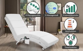 Relaxační lehátko London bílý s masážní- & vyhřívání