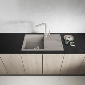 Laveo Wolin, 1-komorový granitový dřez 780x480x185 mm, béžová, LAV-SPW_411T