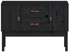 Příborník černý 110 x 40 x 78 cm masivní borové dřevo,  823528
