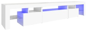 vidaXL TV skříňka s LED osvětlením bílá 215x36,5x40 cm
