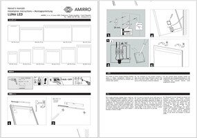 Zrcadlo na zeď chodbu do pokoje ložnice předsíně koupelny LUNA - 50 x 70 cm s LED podsvíceným pruhem 900-988