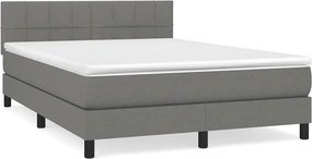 Box spring postel s matrací tmavě šedý 140 x 190 cm textil 3140050