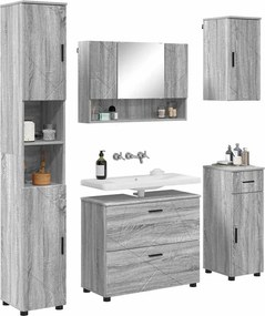 Sada koupelnového nábytku 5 ks Šedá Sonoma 35 x 30 x 192 cm 3393079