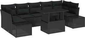 Set pohovek 8 ks Černá polyratan 3349139