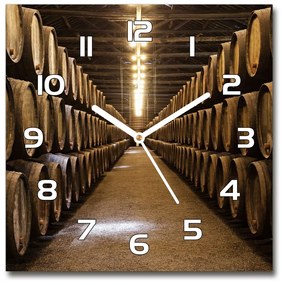 Wallmuralia Skleněné hodiny čtverec Vinárna v Porto 30x30 cm