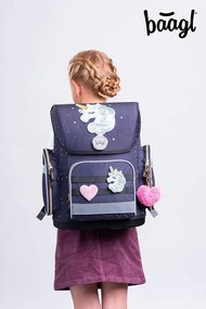 BAAGL Školní aktovka Ergo Unicorn Gold