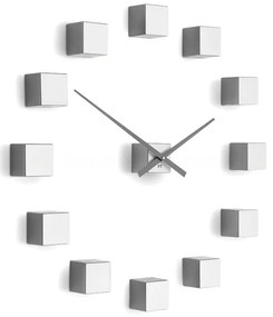 Designové nástěnné nalepovací hodiny Future Time FT3000SI Cubic silver