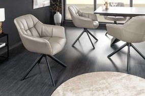 Designová otočná židle Vallerina taupe kůže