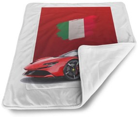 Sablio Deka pro miminko Ferrari Italská vlajka na červeném bloku - 90x120 cm