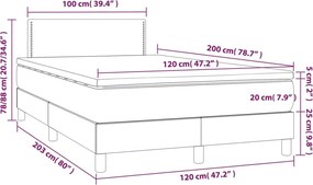 Box spring postel s matrací světle šedá 120 x 200 cm samet 3141233