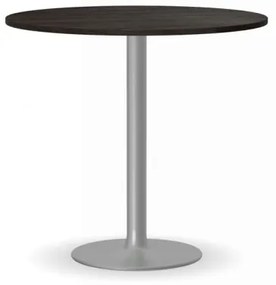 Konferenční stolek FILIP II, průměr 800 mm, šedá podnož, deska wenge