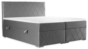 Čalouněná postel Madelyn 120x200, stříbrná,vč. matrace a topperu