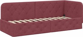 Rohový rám postele Víno Červené 80 x 200 cm textil 3394032