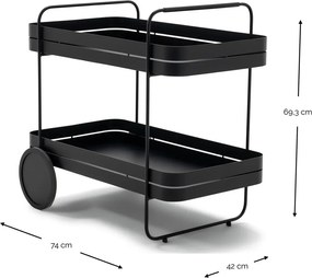 Kovový servírovací stolek na kolečkách 74x42 cm Gin &amp; Trolley – Spinder Design