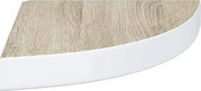 Nástěnné rohové police 4 ks dub a bílé 25 x 25 x 3,8 cm MDF 326632