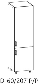 D-60/207-P/P dolní skříňka kuchyně Plate Zvolte stranu: levé provedení, Barva korpusu skříněk: Bílá alpská, Barevné provedení: Světle šedá mat