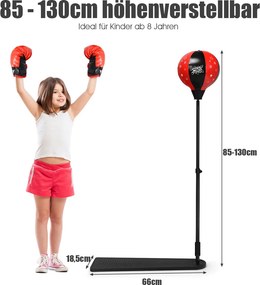 Costway Dětský boxovací míč 85-130 cm výškově nastavitelný boxerský míč boxerská