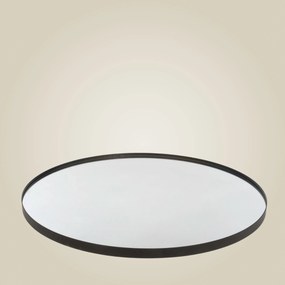 Kulaté zrcadlo NOOR, kovový rám, černá barva, Ø 80 cm