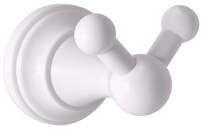Slezák - RAV Věšáček dvojitý bílý Koupelnový doplněk MORAVA RETRO  Barva: Bílá, kód produktu: