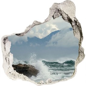 Wallmuralia Samolepící díra na stěnu Rozbouřené moře 75x75 cm