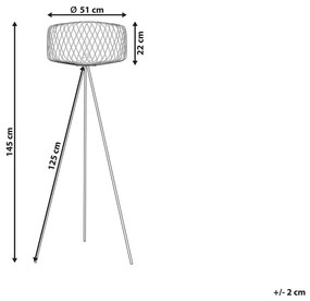 Bambusová stojací lampa světlé dřevo/černá JAVARI Beliani