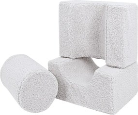 Bílé pěnové hřiště 3 ks z materiálu bouclé výška 30 cm 83x45 cm – Meowbaby