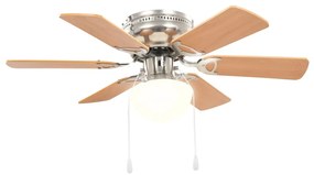 vidaXL Ozdobný stropní ventilátor se světlem 82 cm světle hnědý