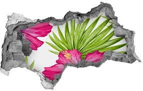 Wallmuralia 3D díra na zeď Hawajské květiny 95x73 cm