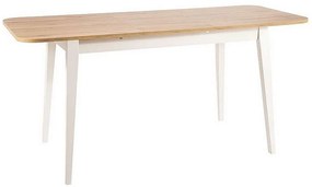 MAXIVA Jídelní stůl rozkládací - GUSTO, 120/160x68, dub votan/bílá