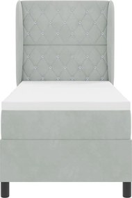 Postel s boxspringem s čelo Světle šedá 200 x 80 cm samet 3340844