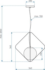 Toolight, Stropní svítidlo 1xE27 APP1017-1CP, zlatá, OSW-07557