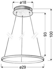 Candellux Chromové závěsné LED svítidlo Lune kulaté 29cm 18W