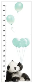 Samolepka do dětského pokoje růstový graf panda s mátovými balónky
