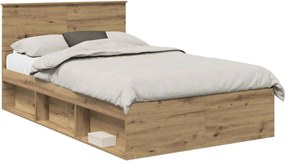 Rám postele s čelo Umělecký dub 135 x 190 cm Kompozitní dřevo 3407894