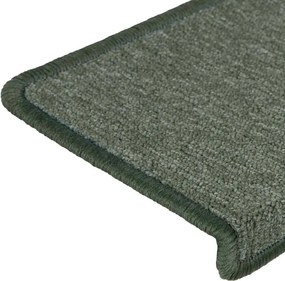 Schodové rohože 30 ks 65 x 21 x 4 cm tmavě zelené s obdélníkovým okrajem 3365773