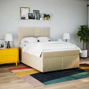 Box spring postel s matrací krémová 140x190 cm textil 3292788