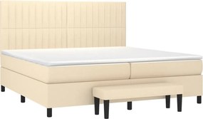 Box spring postel s matrací krémová 200x200 cm textil 3136786