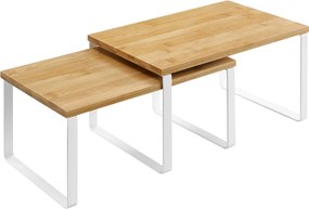 Sada bambusových organizérů CEZAR, 2ks, hnědá/bílá SongmicsHome