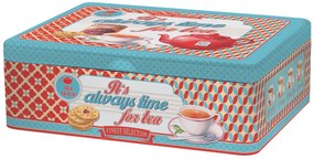 EasyLife Plechová dóza na čaj  Vintage time for tea-16x7x20cm