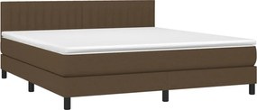 Box spring postel s matrací tmavě hnědá 160x200 cm textil 3140228