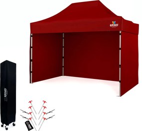 BRIMO Nůžkový párty stan SUPER 2x3 m 3 stěny červený