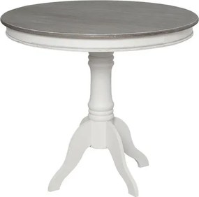 Kulatý jídelní stůl Rimini 90 cm z masivu bílý/tmavě hnědý