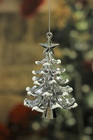 Stříbrná závěsná ozdoba vánoční stromek 12cm