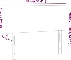 Čelo postele s LED tmavě hnědé 90x5x78/88 cm textil 3121317