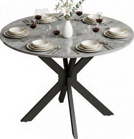 HOMCOM kulatý skládací jídelní stůl, pro 2–6 osob, ocelové X-nohy, do malých prostor, jídelna, kuchyně, 110 x 110 x 76 cm | Aosom