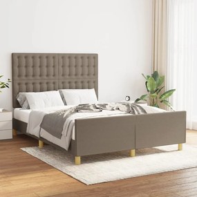 Rám postele s čelem taupe 140x190 cm textil,  3125377