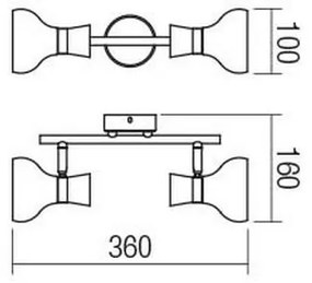 Redo 04-476 - Bodové svítidlo BOWIE 2xE14/28W/230V